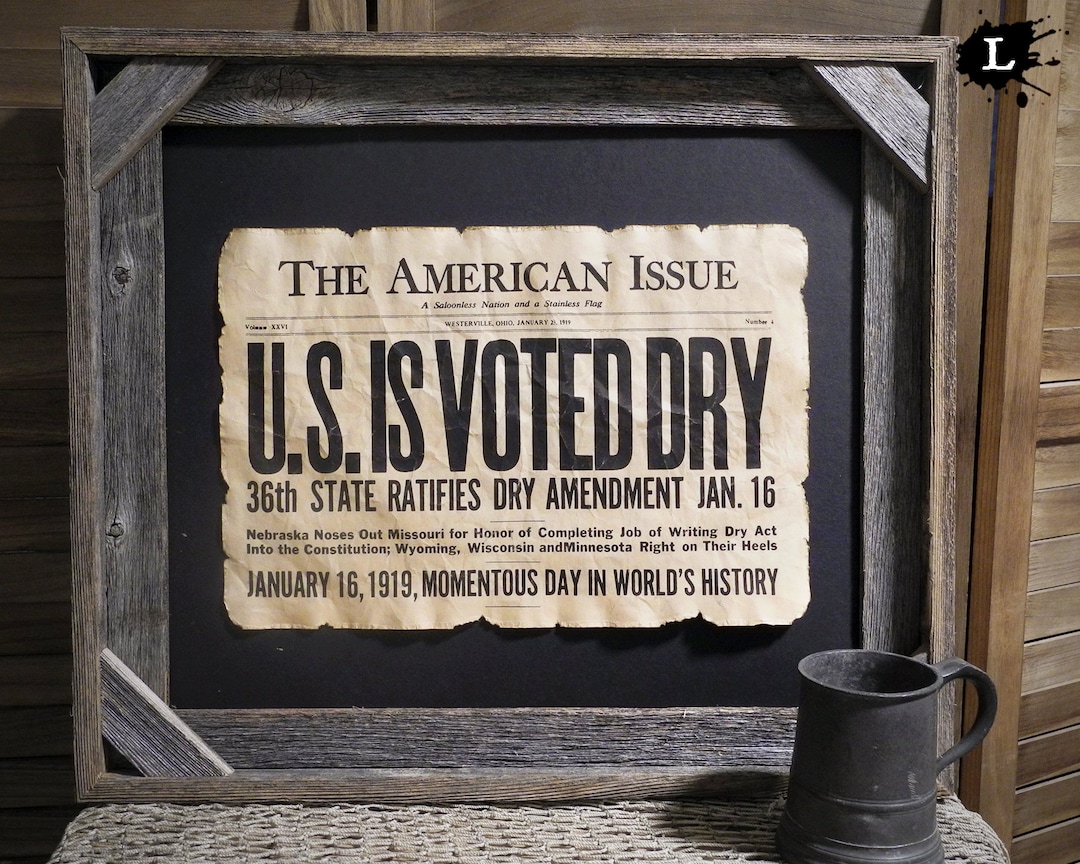 Prohibition Era Poster Al Capone U.S is Voted Dry Poster Aged Document ...