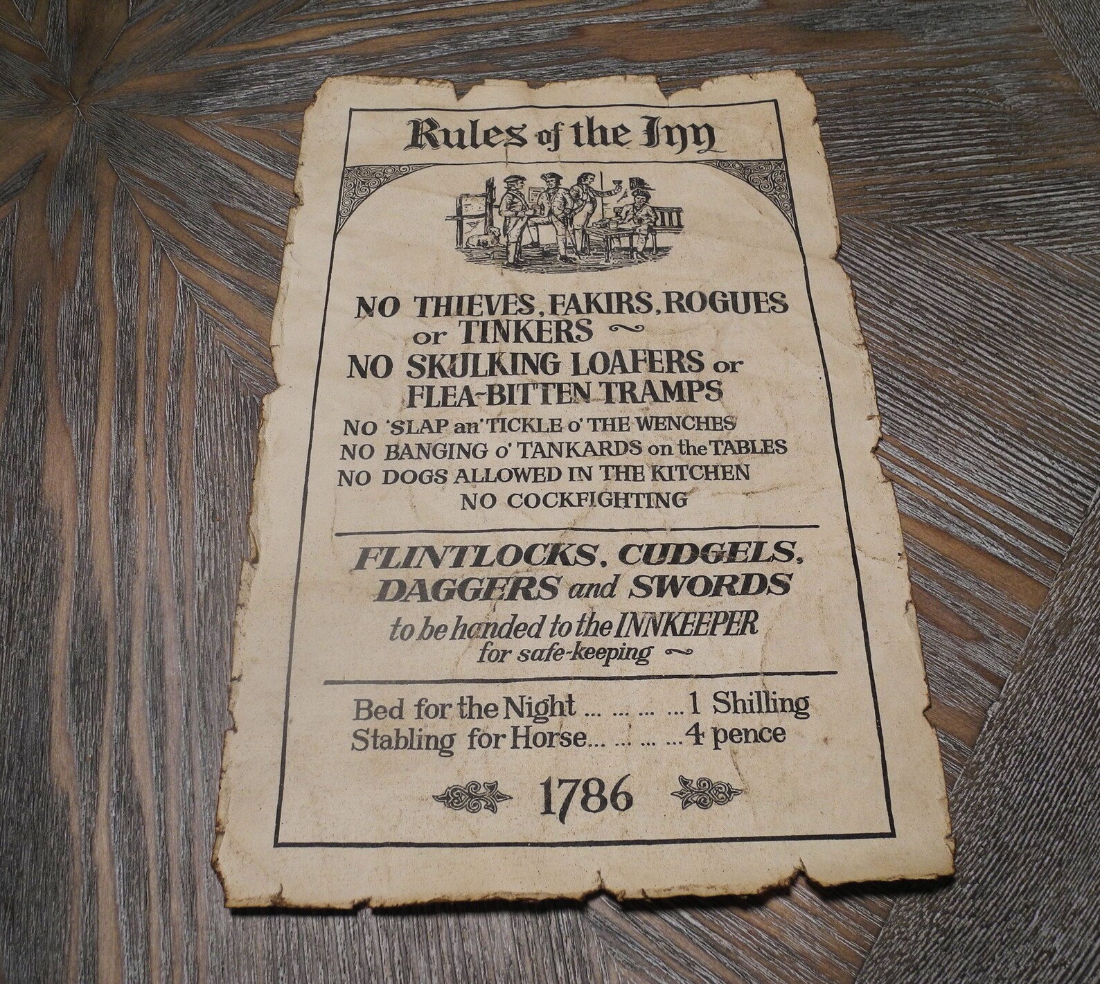 Rules of the Inn Colonial America Aged Document Frame Not - Etsy