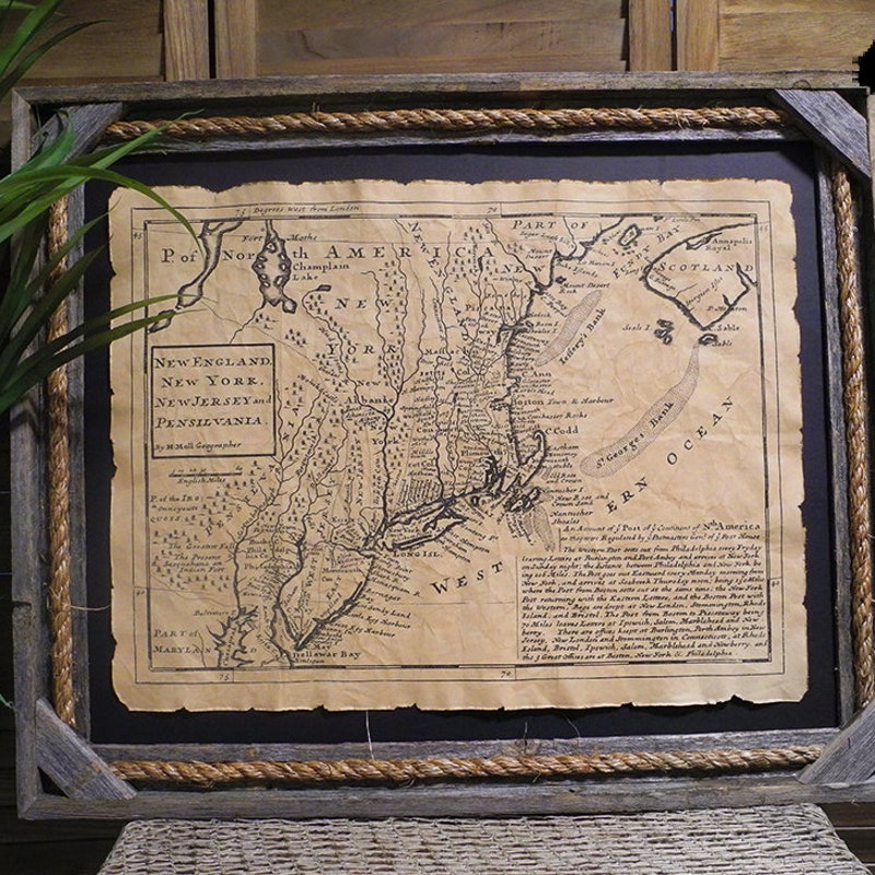 Framed Antique Map - Etsy