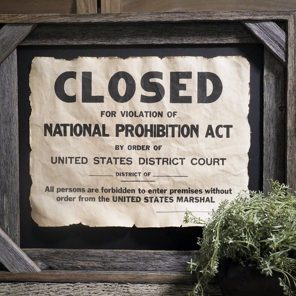 Prohibition Era Sign - Etsy