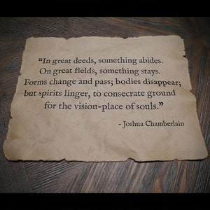 Joshua Chamberlain Quote US Civil War Era Aged Document Frame Not ...