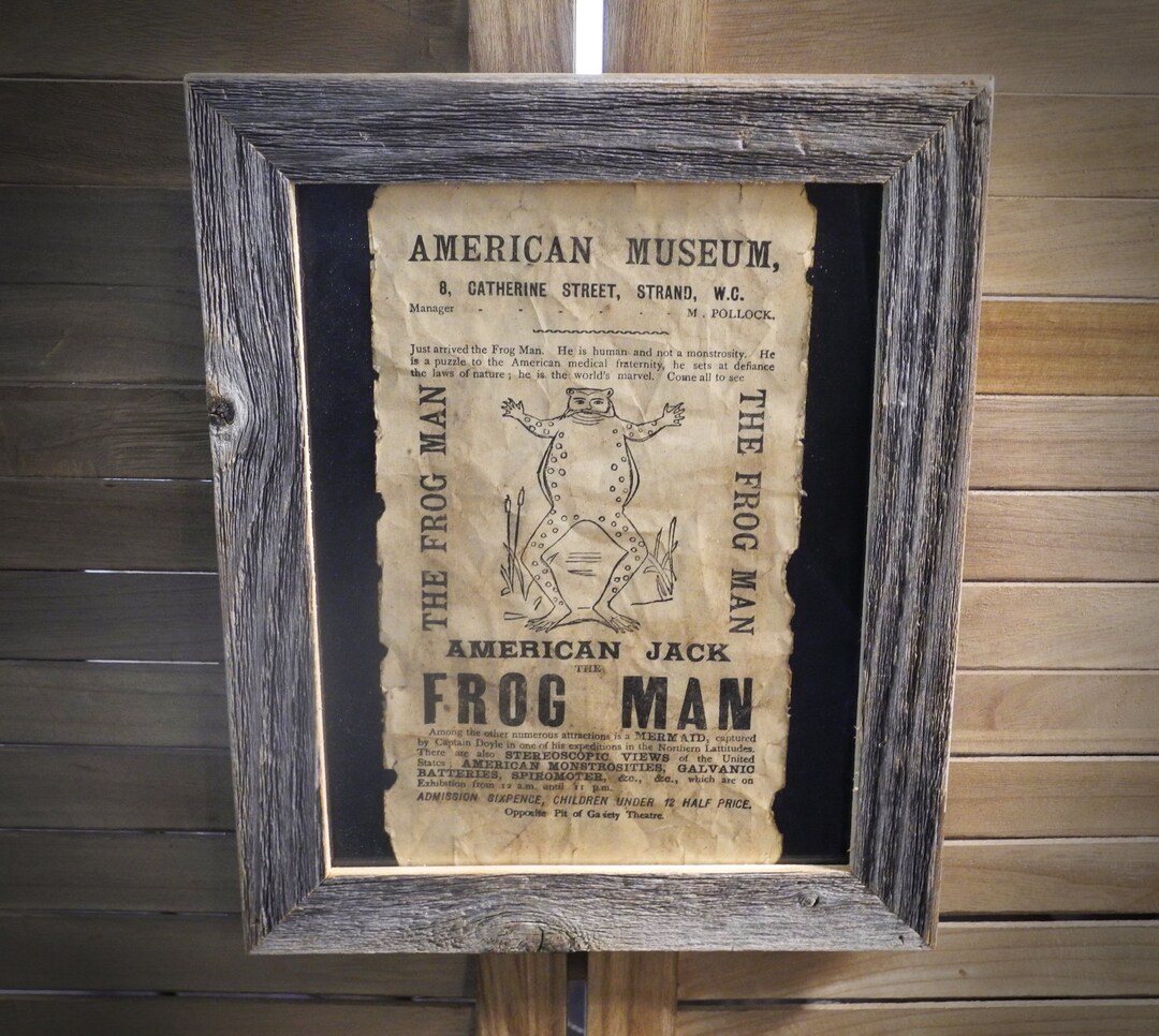 Frog Man Freakshow Posters Aged Document Frame Not Included - Etsy