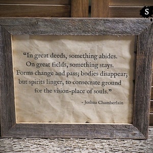 Joshua Chamberlain Quote US Civil War Era Aged Document Frame Not ...