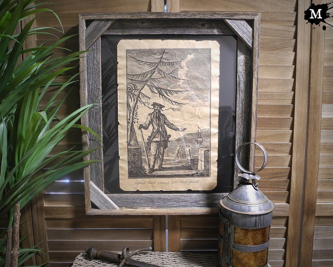 Smaller Captain Teach Commonly Called Blackbeard Aged Document Frame ...