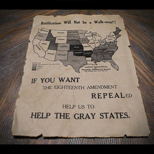 Prohibition Era Poster Al Capone 18th Amendment Repealed Poster Aged ...