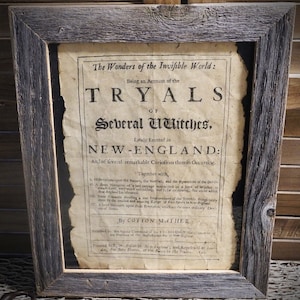 Salem Witch Trials Tryals of Several Witches Aged Document Frame Not ...