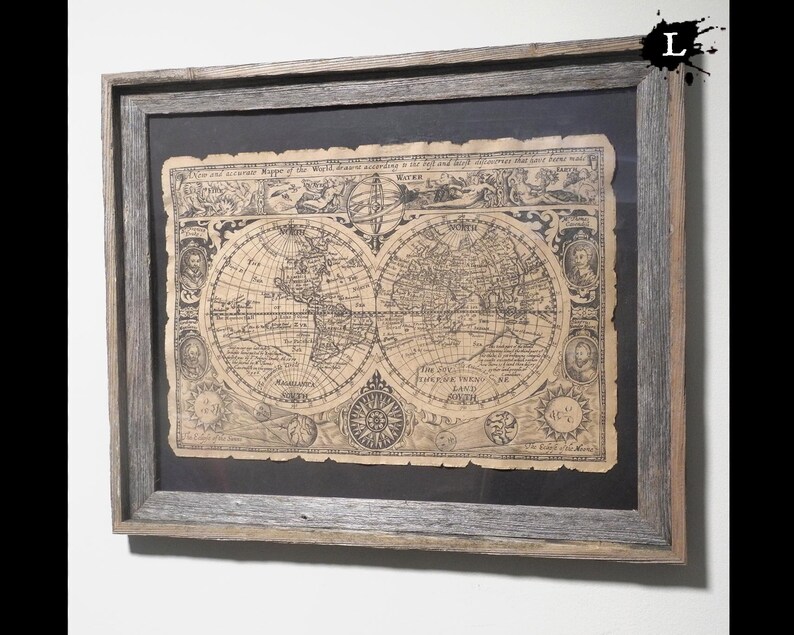 Sir Francis Drake World Map Print Aged Document Frame Not Included - Etsy