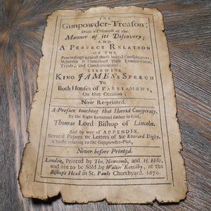 Gunpowder Plot Treason Aged Document Frame Not Included - Etsy