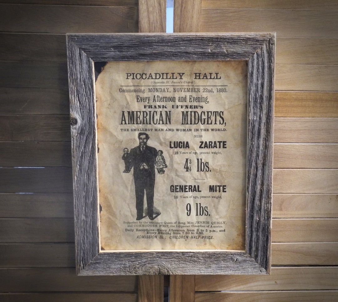 Smallest Man and Woman in the World Freakshow Posters Aged Document ...