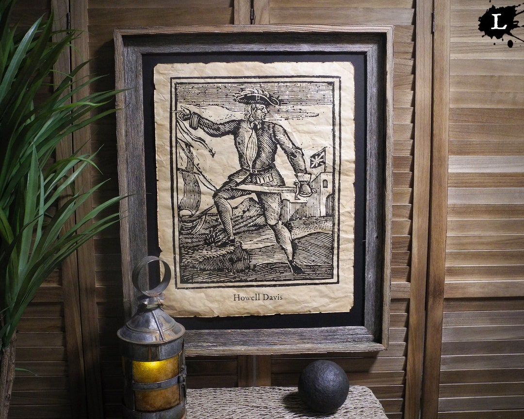 Larger Howell Davis Wood Cut Print Aged Document Frame Not Included - Etsy