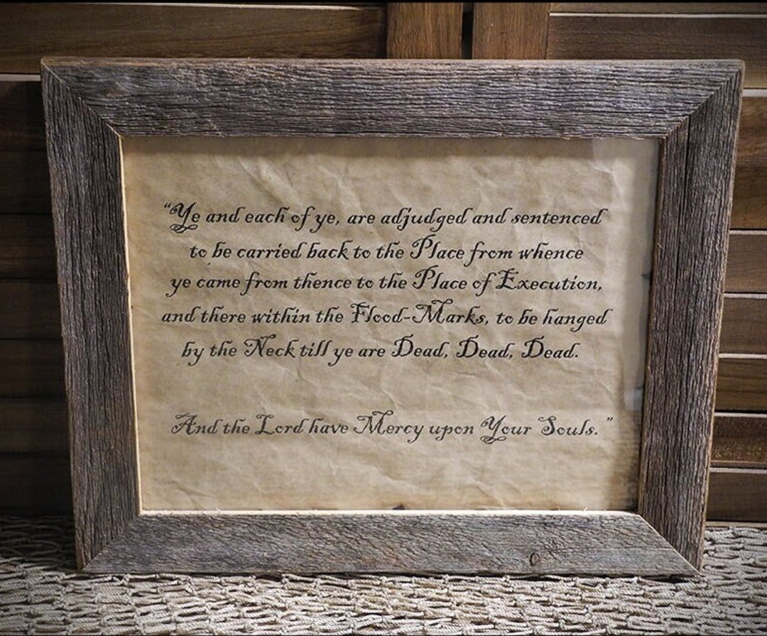 Pirate Execution Sentence Quote Piracy Aged Document Frame Not - Etsy