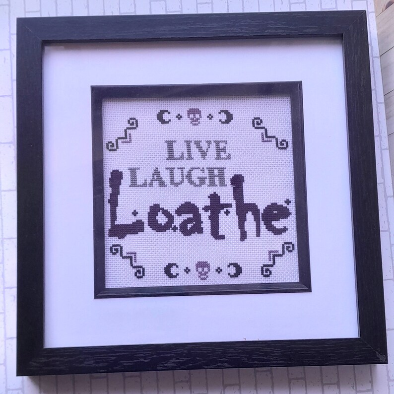 Live Laugh Loathe Cross Stitch Pattern Chart. Gothic Halloween - Etsy