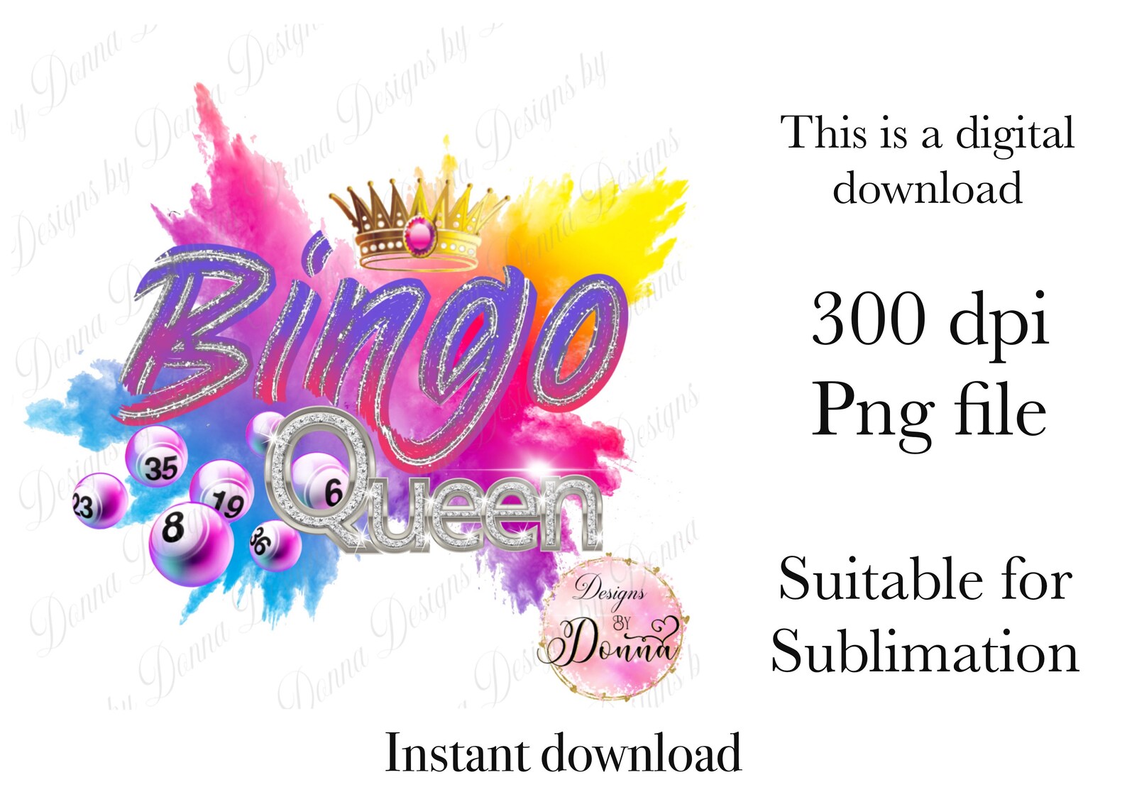 Bingo Queen Bingo King Image Sublimation Design Digital - Etsy