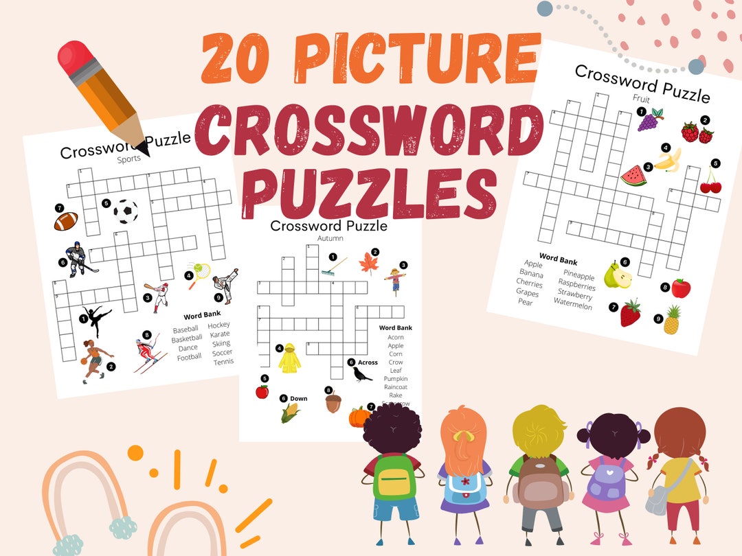 Picture Crossword Puzzle for Kids | INSTANT DOWNLOAD | School Word ...