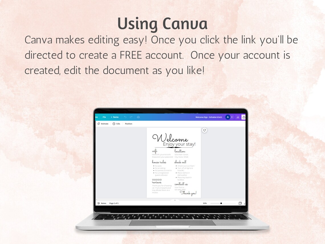 Airbnb Welcome Sign | PDF Download | Guest Arrival Sign Template | VRBO ...