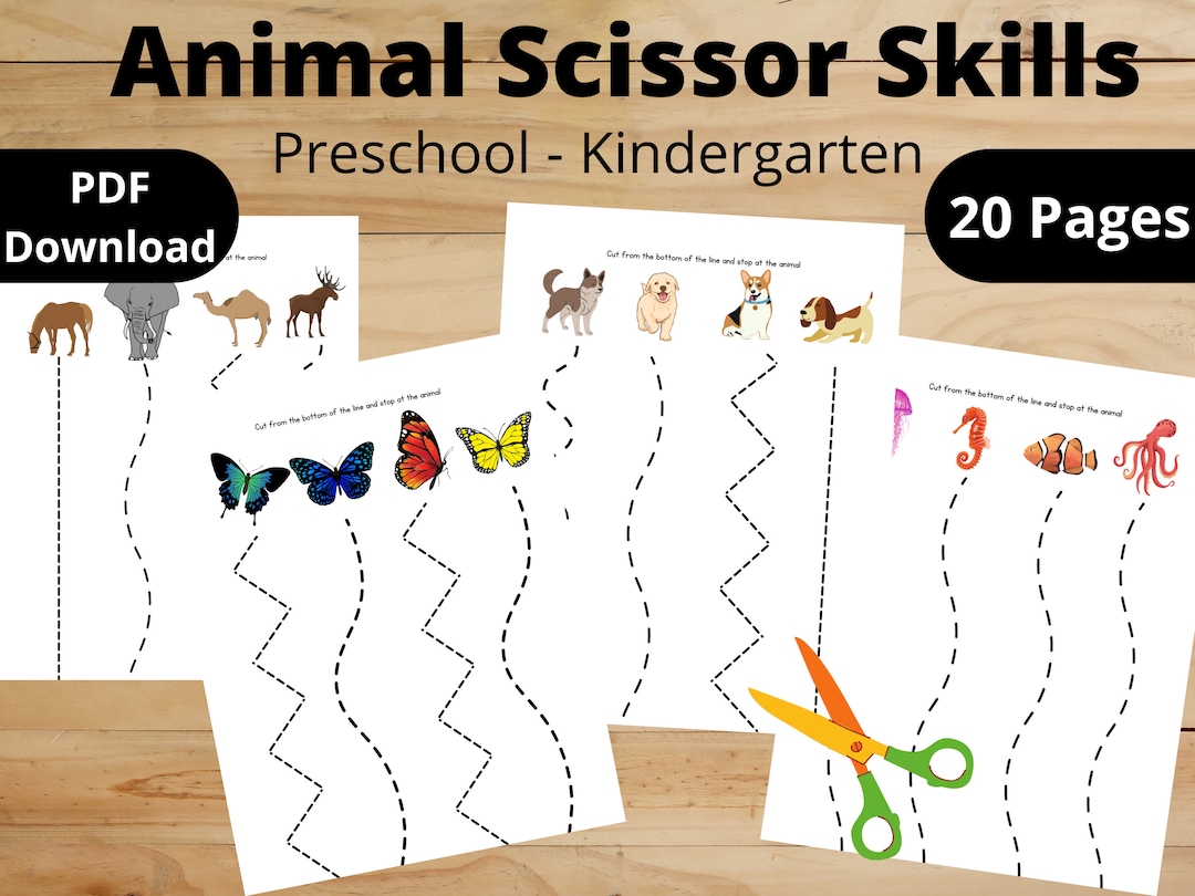 Scissor Skills With Animals | Cutting Skills for Kids | Cutting ...