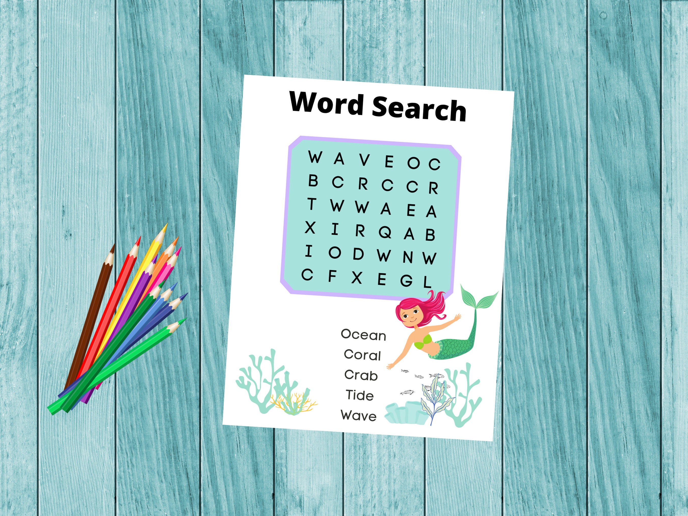 Mermaid Activity Pages | Printable Activity Pages for Kids | Digital ...