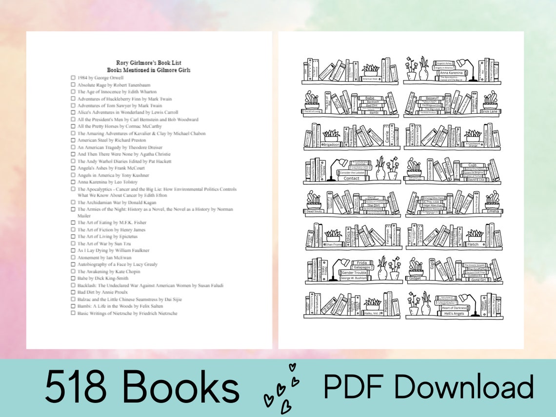 Rory Gilmore Reading Challenge | Rory Gilmore Printable Book List ...