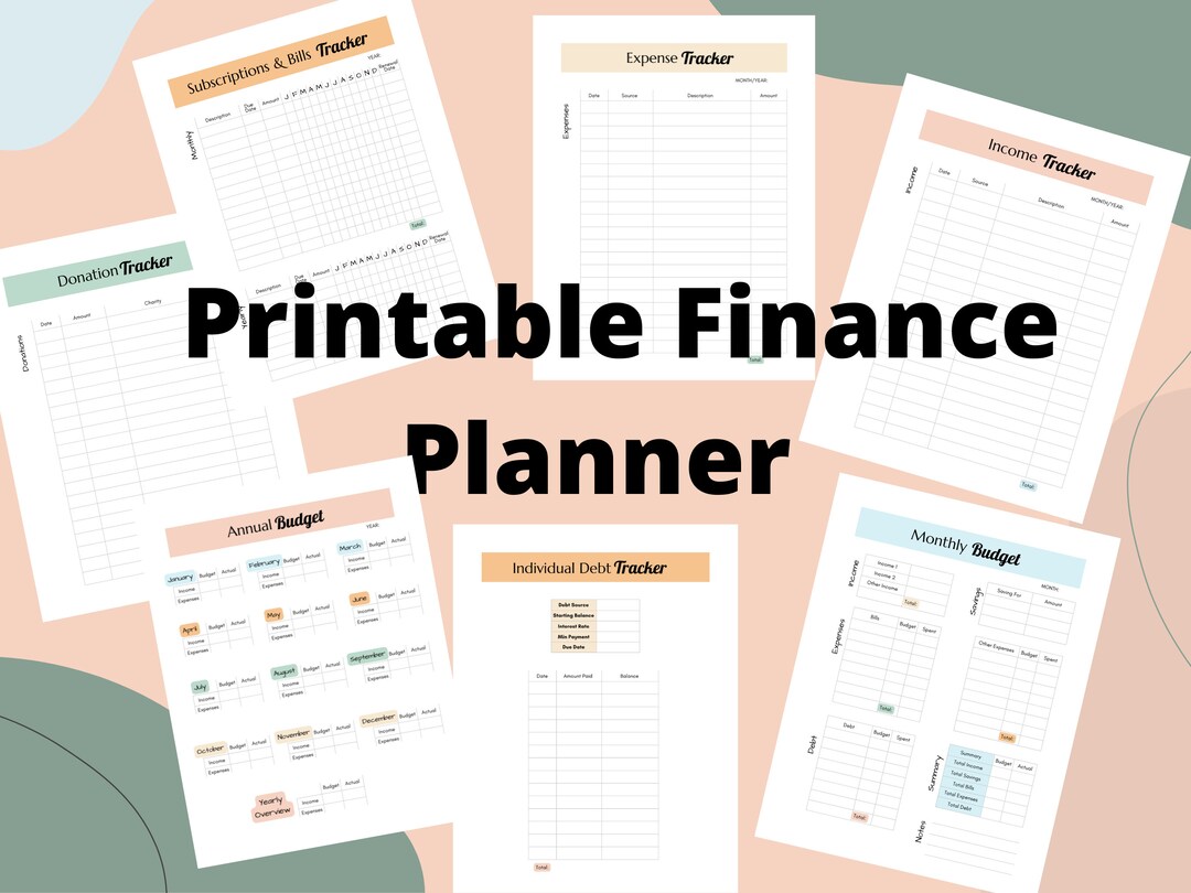 Digital Finance Planner | Instant Download | Budget Planner Template ...