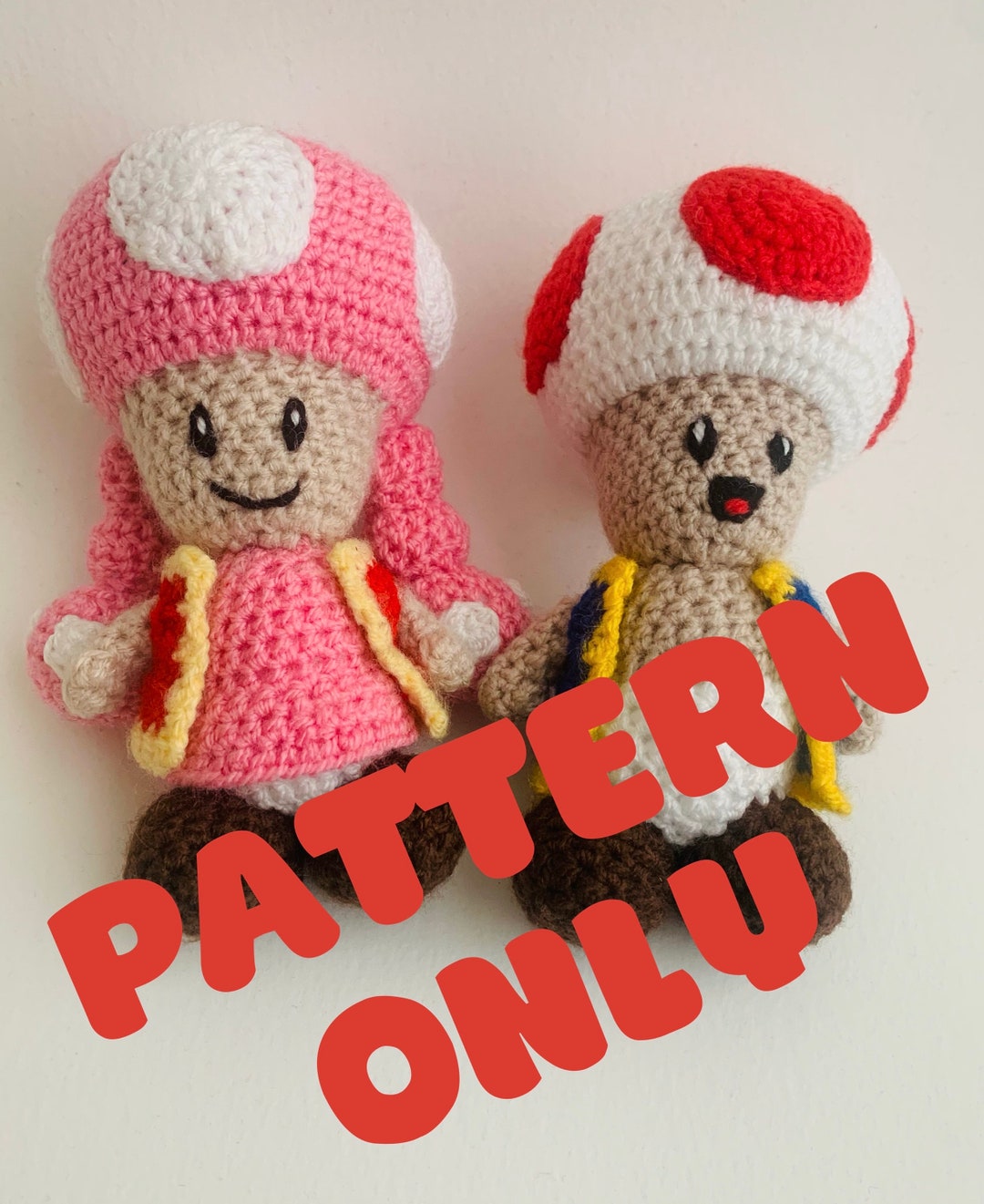 Toad and Toadette Crochet Pattern - Etsy