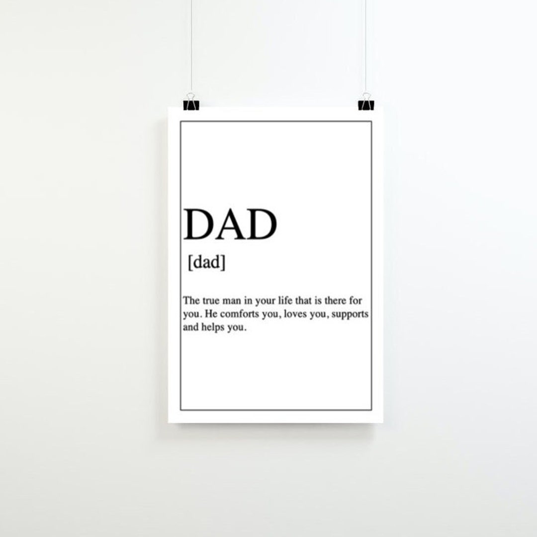 Dad Definition, Dad Definition Print, Family Print, Digital Download ...