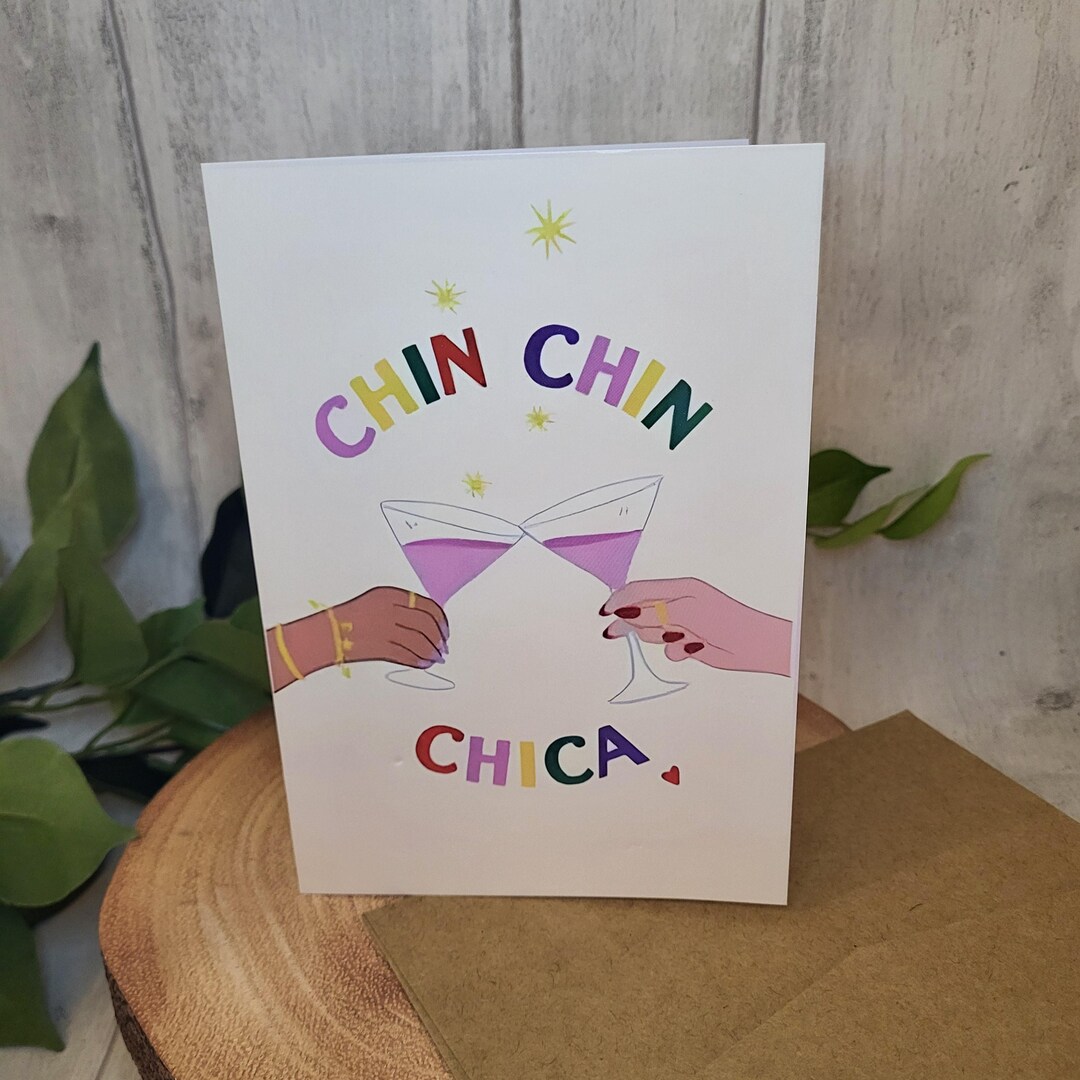 Chin Chin Chica, Birthday Card, Card for Her, Birthday Girl, Chin Chin ...