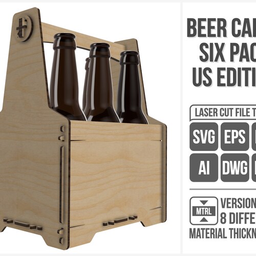 Beer Caddy 6-pack US Edition Laser Cut Files - Etsy