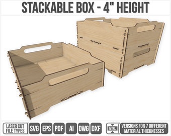 Stackable Box Mini. Laser Cut Files SVG DXF CDR Glowforge - Etsy