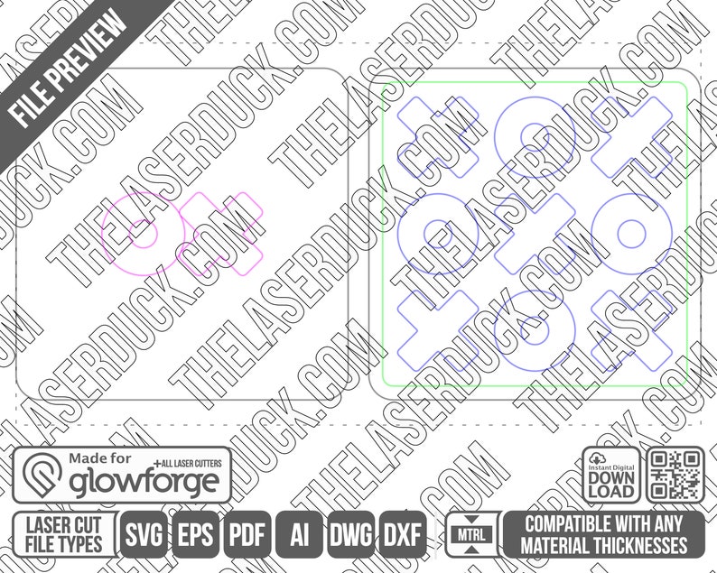 Tic Tac Toe Board Game Laser Cut Files - Etsy