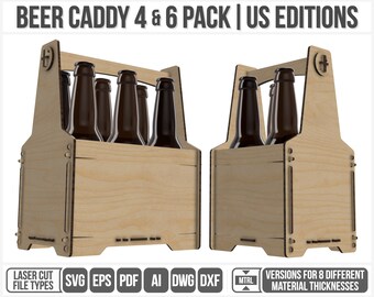 Beer Caddy 6-pack US Edition Laser Cut Files - Etsy