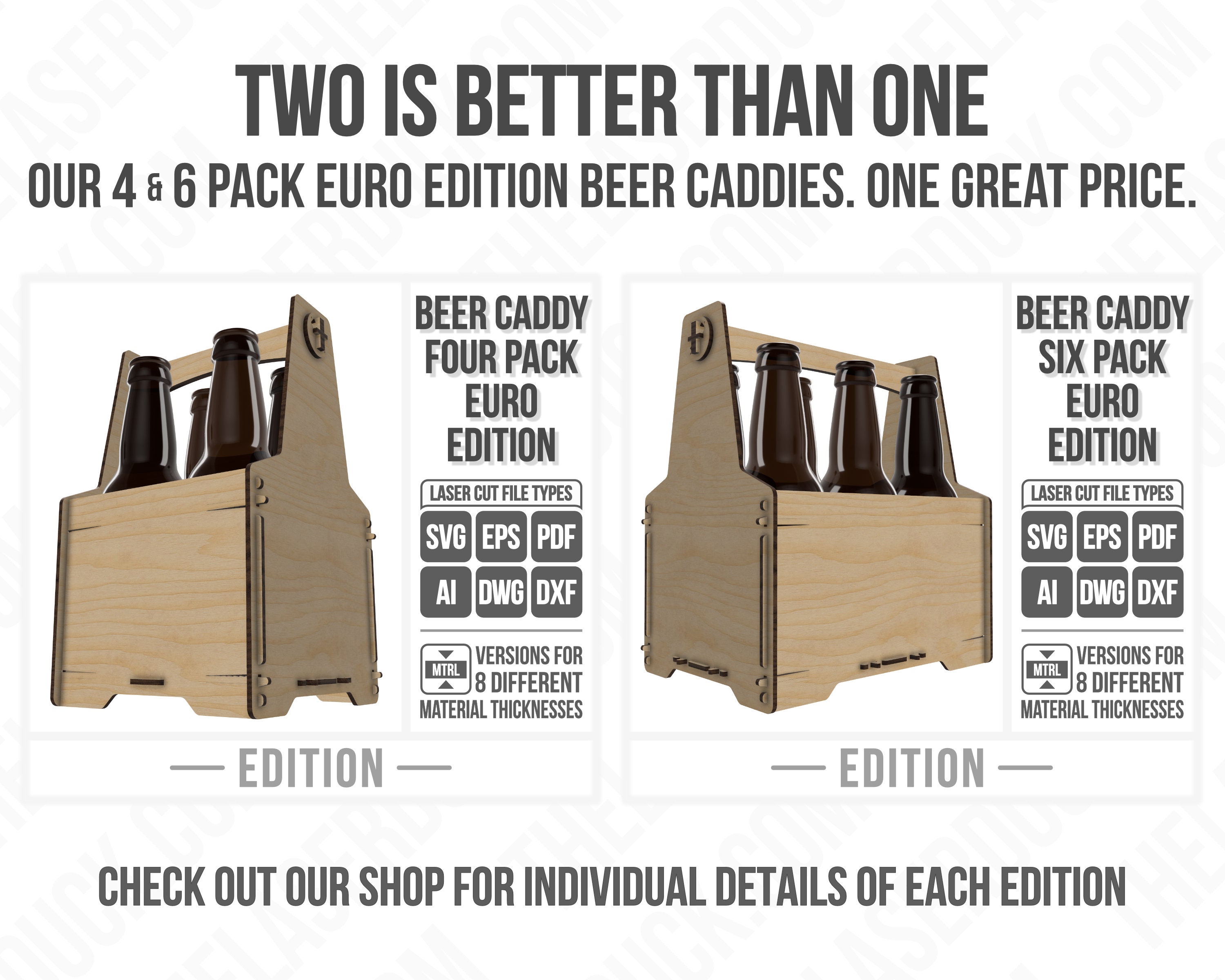 Beer Caddy 4-pack & 6-pack Euro Editions Laser Cut Files - Etsy