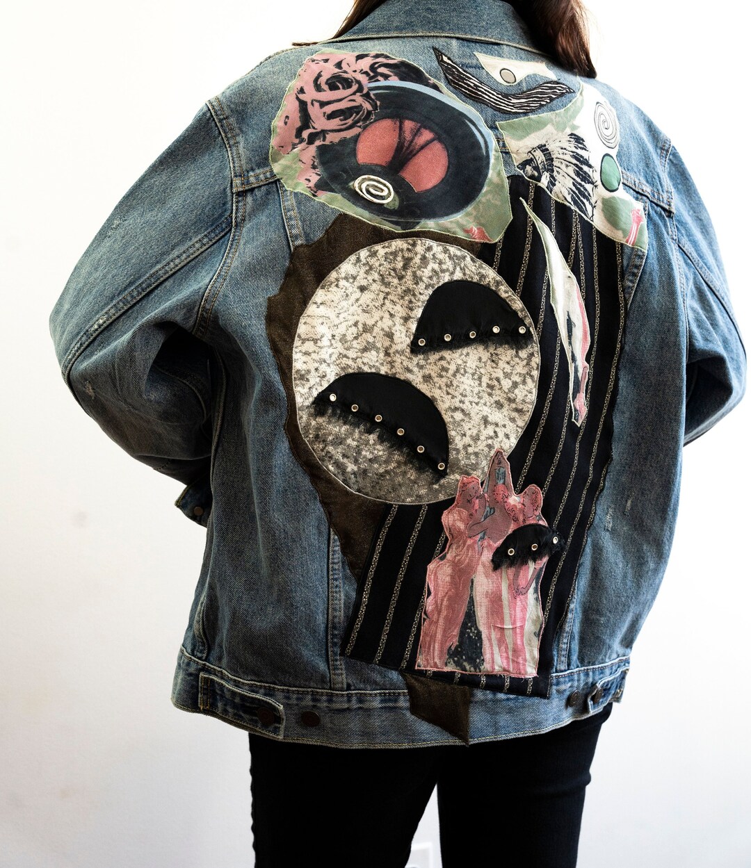 Denim Art, Unisex Large Jacket, Art Jacket, Stylish Denim Jacket, - Etsy