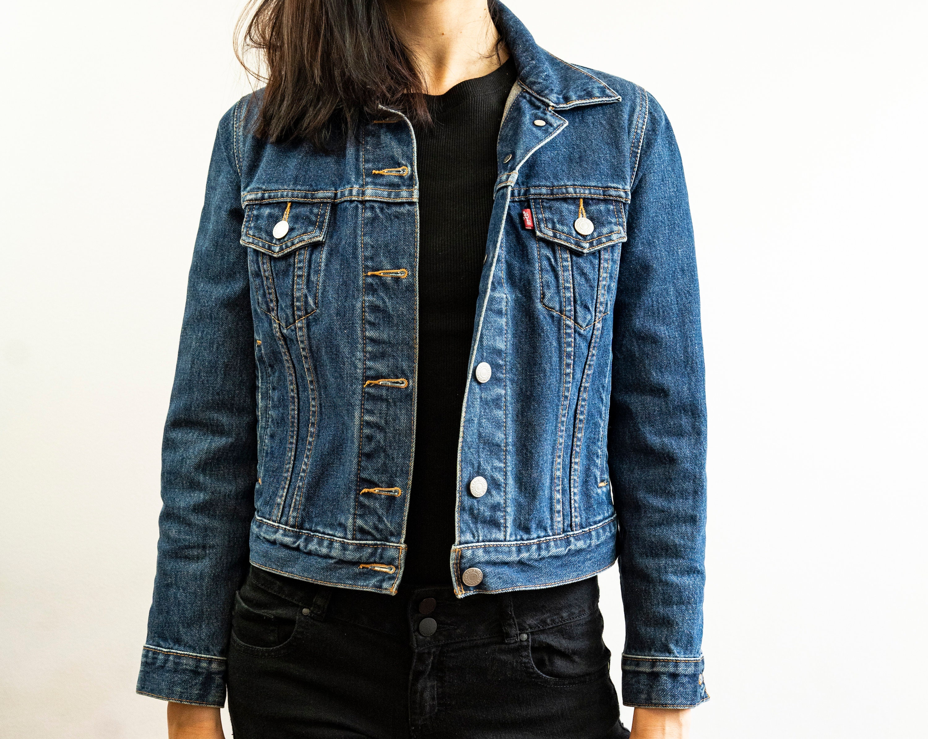 Recycled Levis XS Denim Jacket, One of a Kind, Denim Art, Embellished ...