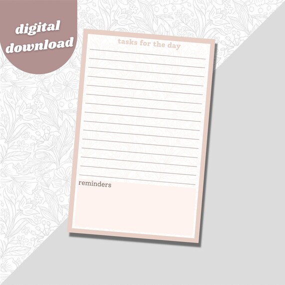 Pink Daily Planner Digital Download Printable Pink | Etsy