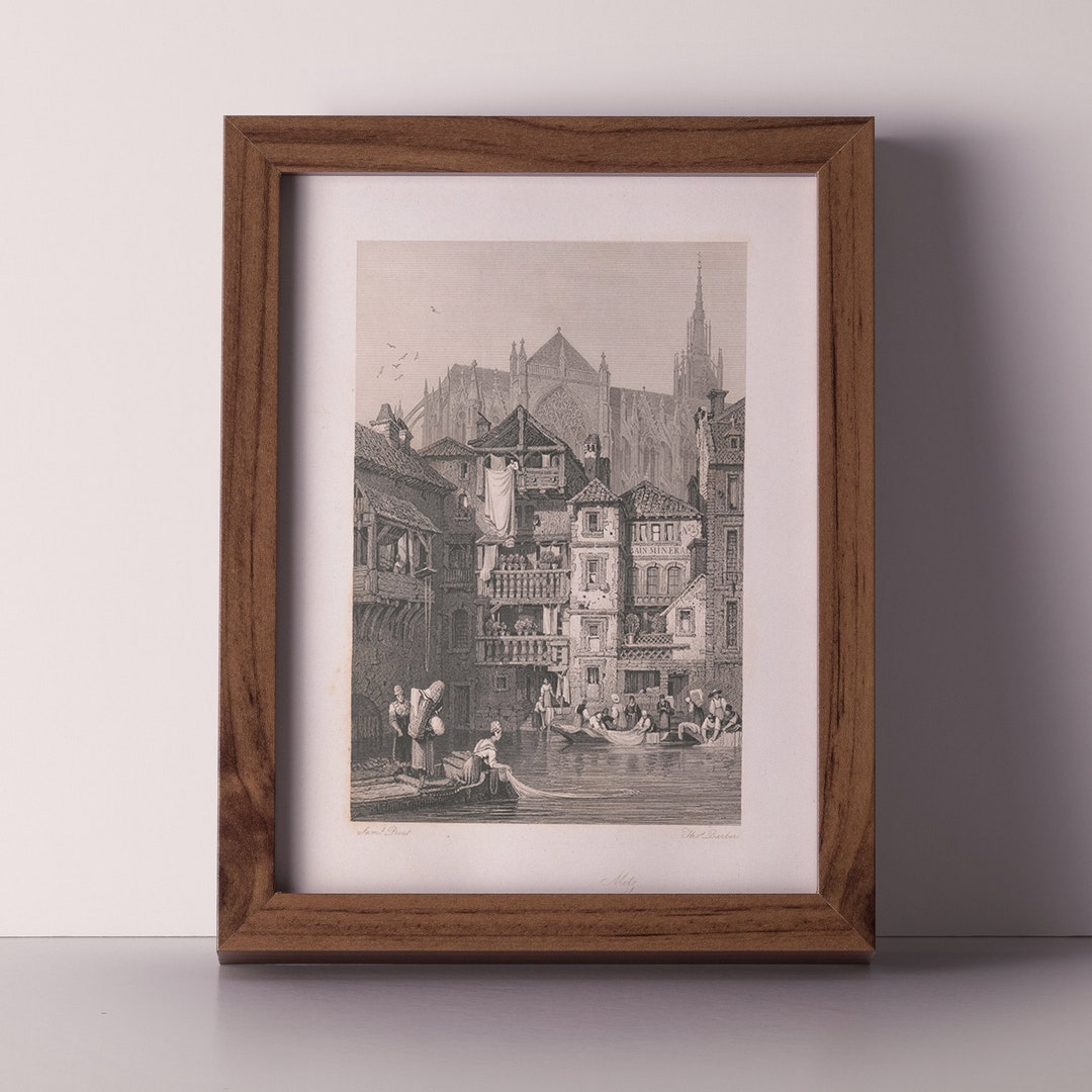 Vintage French Architectural Drawing, DIGITAL DOWNLOAD, French Village ...