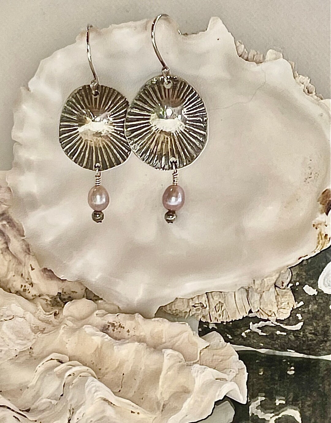 Genuine Blush Pink Fresh Water Pearl Pure Silver Drop Dangle French ...