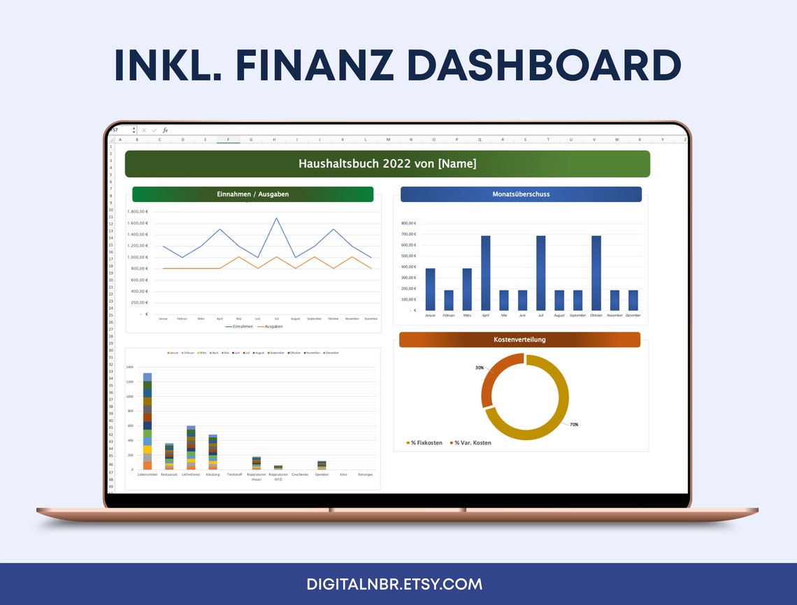 Excel Haushaltsbuch Vorlage für 2025 | Monatliches Tracking | Einnahmen-Ausgaben-Rechnung EAR ...