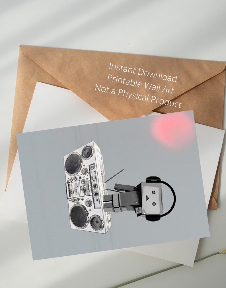 Vintage Boombox Danbo Printable Wall Art Instant Download - Etsy