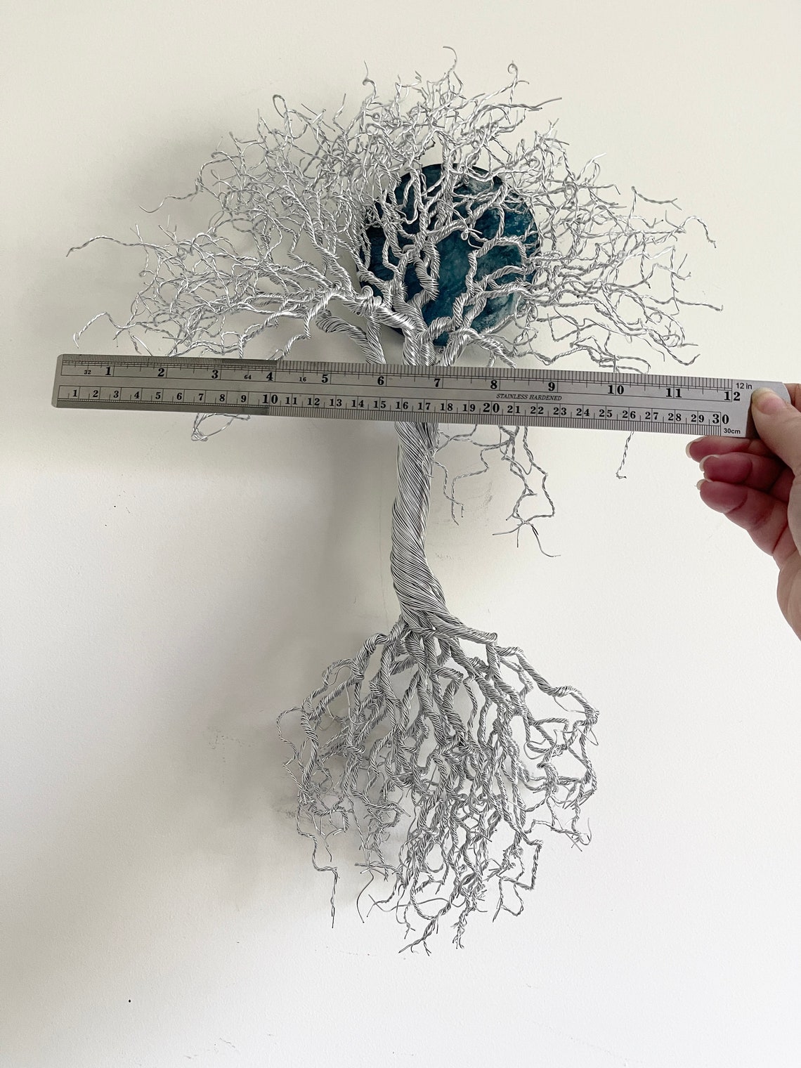 Silver Tree of Life With a Blue Moon Behind Its Branches, Wire Tree ...