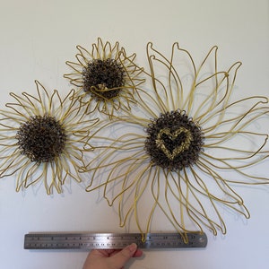 Sold Separately, Wire Sunflower Wall Hangings With Bee, Country Art ...
