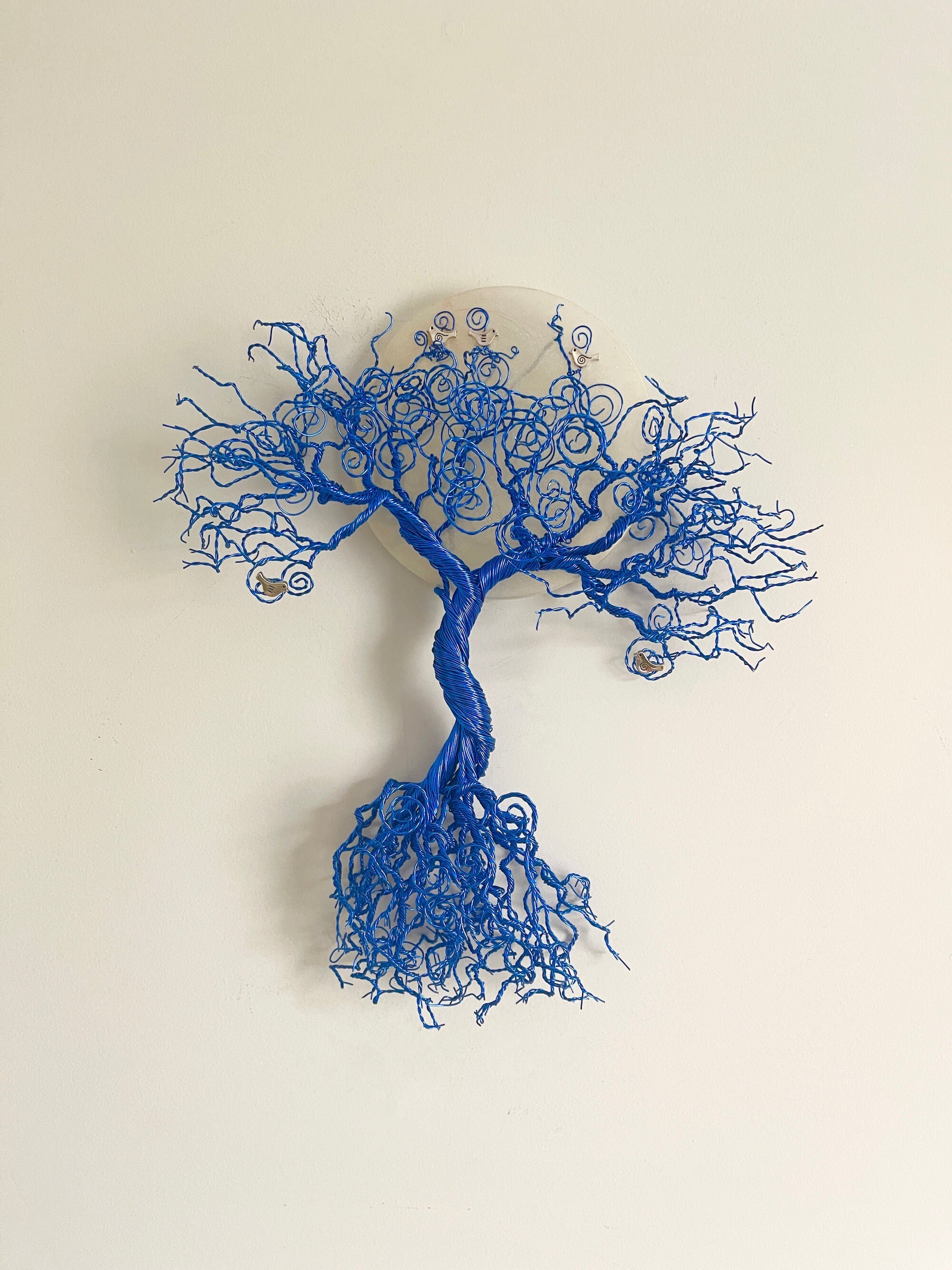 Blue Tree of Life With Full Moon in Its Spiral Branches - Etsy