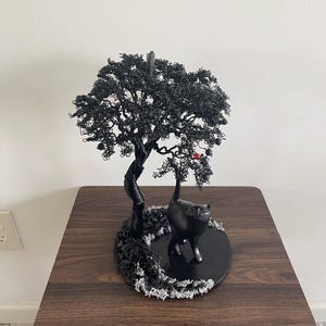 Tree of Life Memorial, Black Wire Tree, Lava Stone Heart, Urn Holder ...