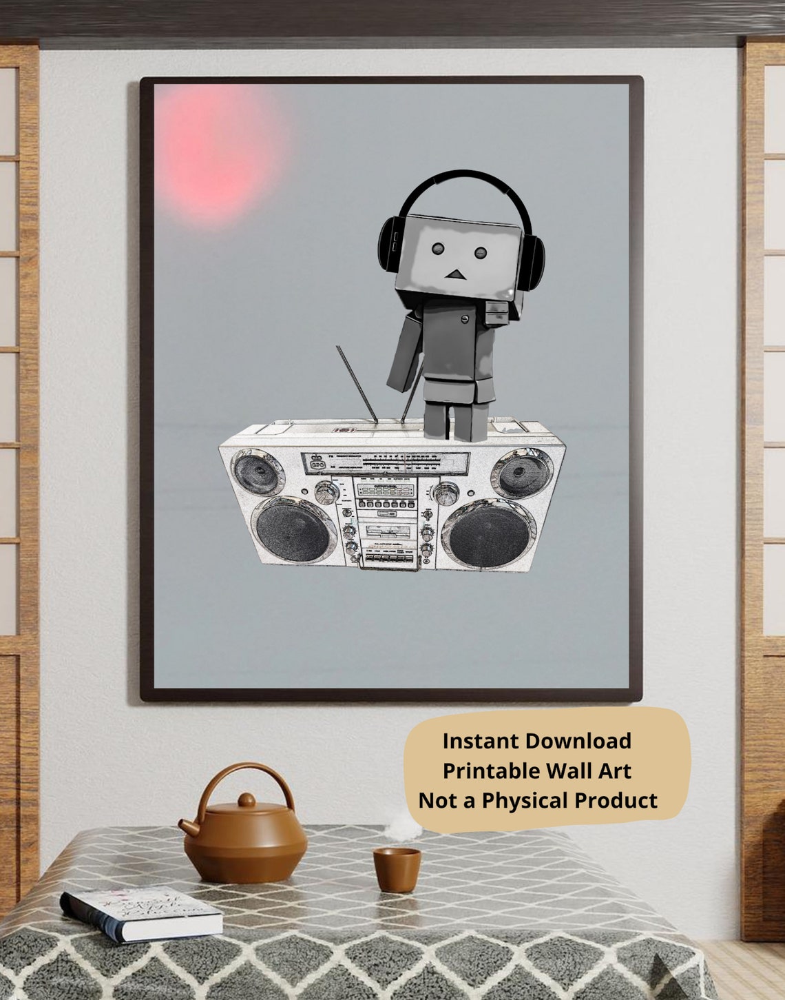 Vintage Boombox Danbo Printable Wall Art Instant Download - Etsy
