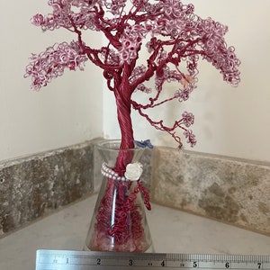 Pink Tree of Life With Butterflies With a White Rose and Beads for Trim ...