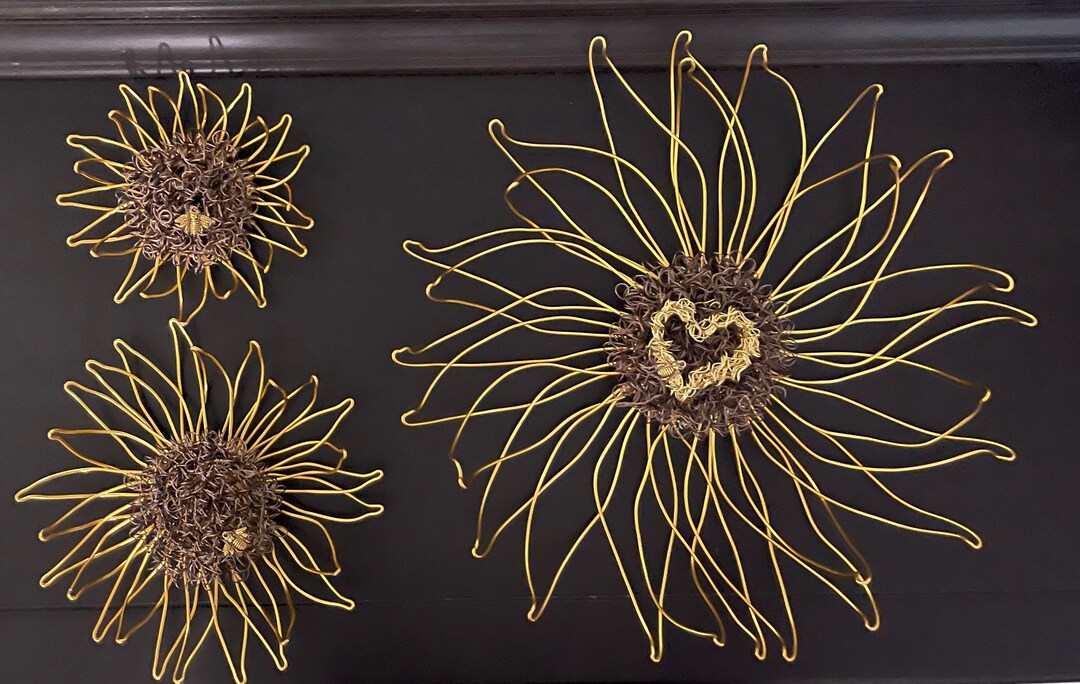 Sold Separately, Wire Sunflower Wall Hangings With Bee, Country Art ...