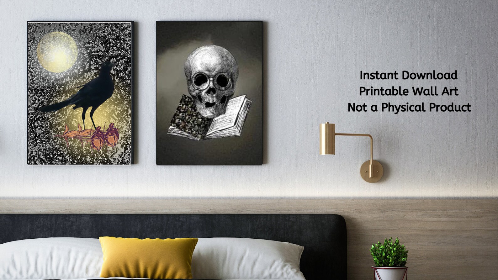 Skull Reading a Book Printable Download Skull Decor Skull - Etsy