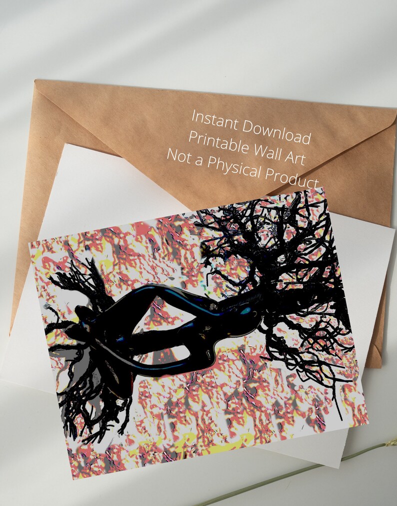 The Thinker Under a Tree, the Thinker Abstract Art, Printable Wall Art ...