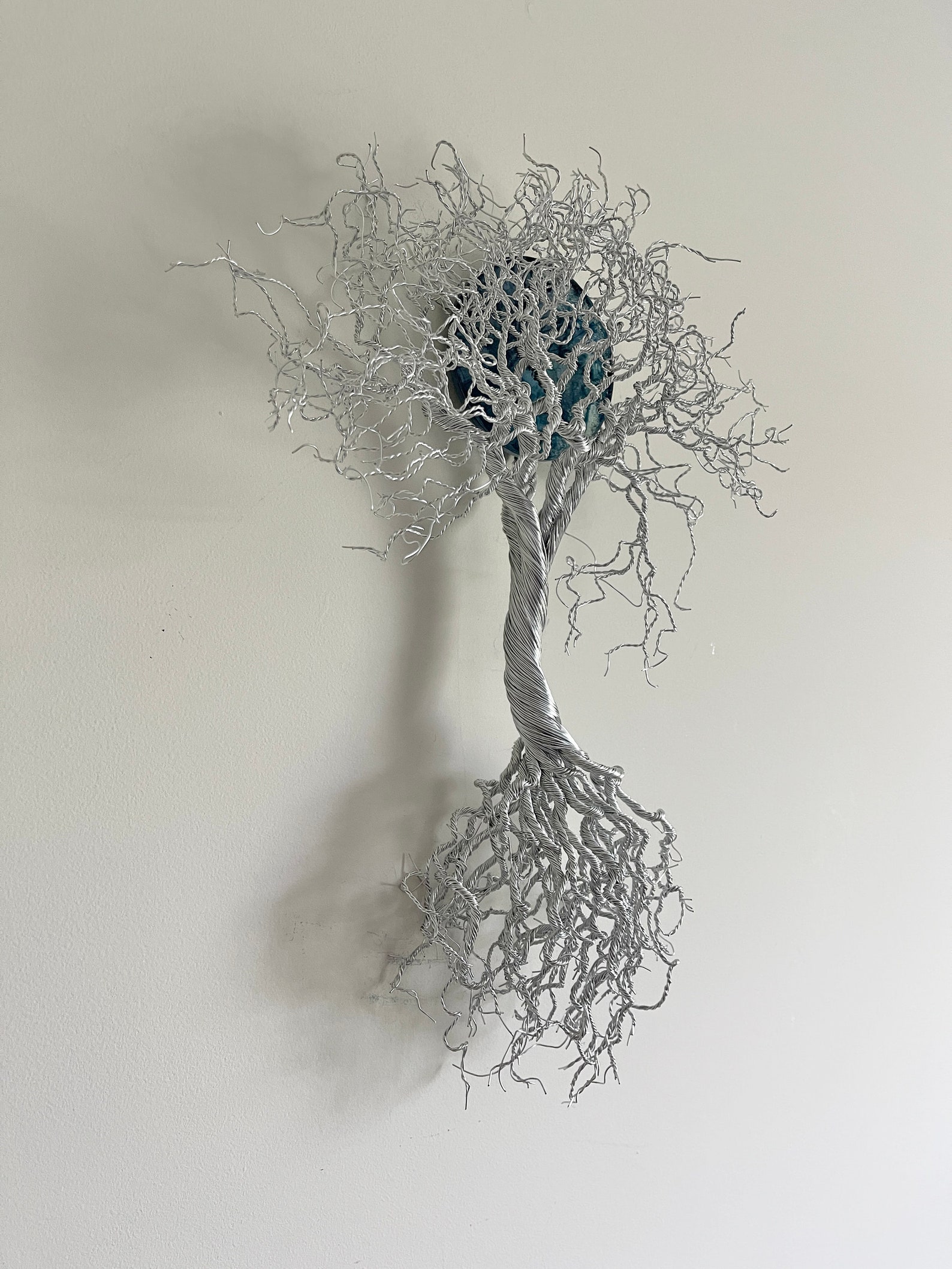 Silver Tree of Life With a Blue Moon Behind Its Branches, Wire Tree ...