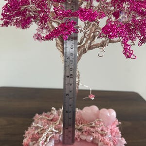 Pink Tree of Life, Rose Quartz Stones, Memorial Gift, Orb Display ...