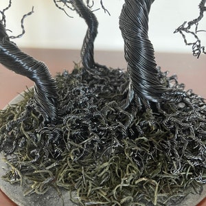 Striking Black Wire Tree Sculpture With Crows, Bonsai Tree, Tree of ...